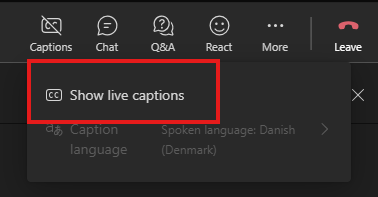 How to Turn On Captions in a Microsoft Teams Town Hall – Red Cross Support